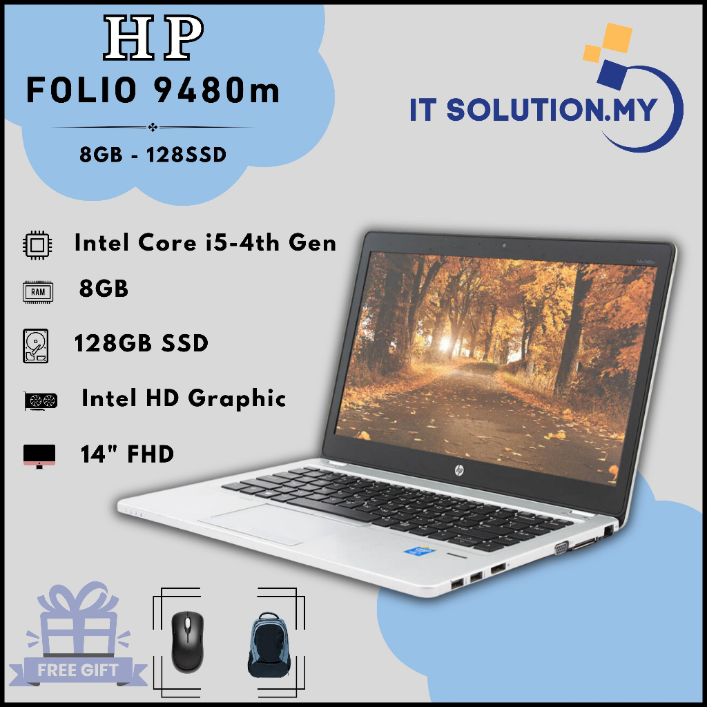 HP Elitebook Folio 9480m Ultrabook (Core i5 4th-Gen | 8GB | 128GB SSD ...