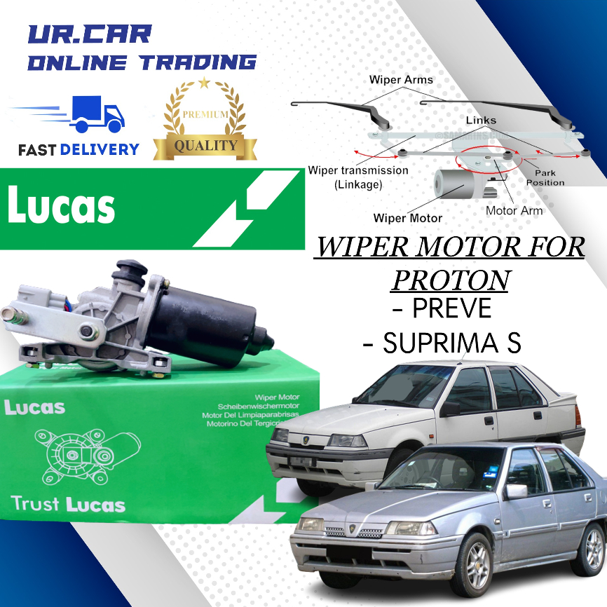 LUCAS WIPER MOTOR PROTON SAGA 12V / ISWARA 100% ORIGINAL PREMIUM ...