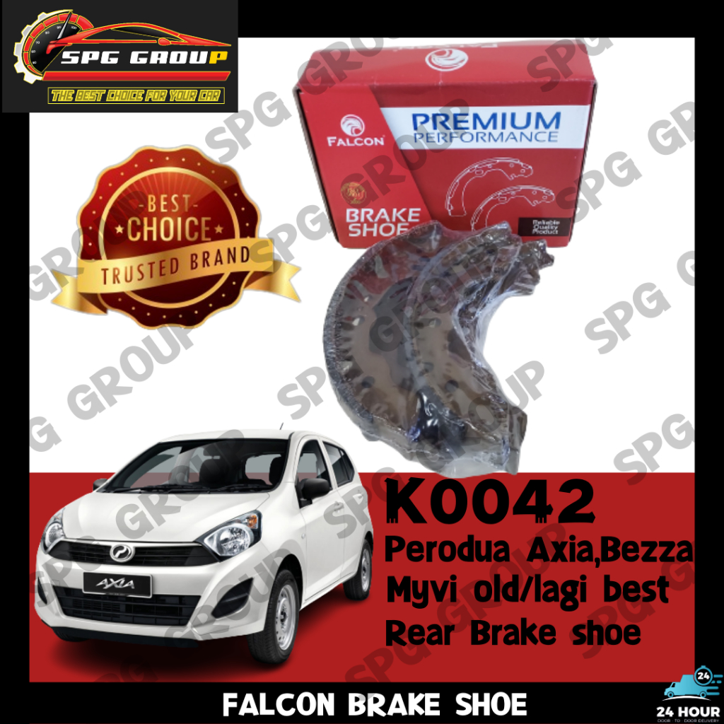 FALCON PREMIUM PERFORMANCE REAR BRAKE SHOE-PERODUA AXIA,BEZZA,MYVI-K0042 (1SET/4PCS) | Shopee ...