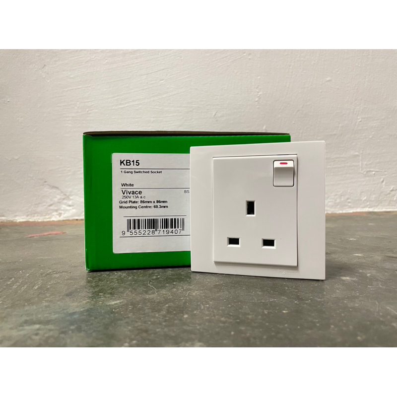 Schneider Vivace 13A 1 Gang Switched Socket ( KB15 ) | Shopee Malaysia