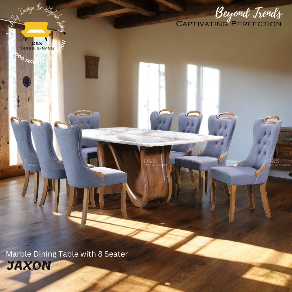 JAXON ASHWOOD COLLECTION 2.2m Marble Dining Table with 8 Seater / Set ...