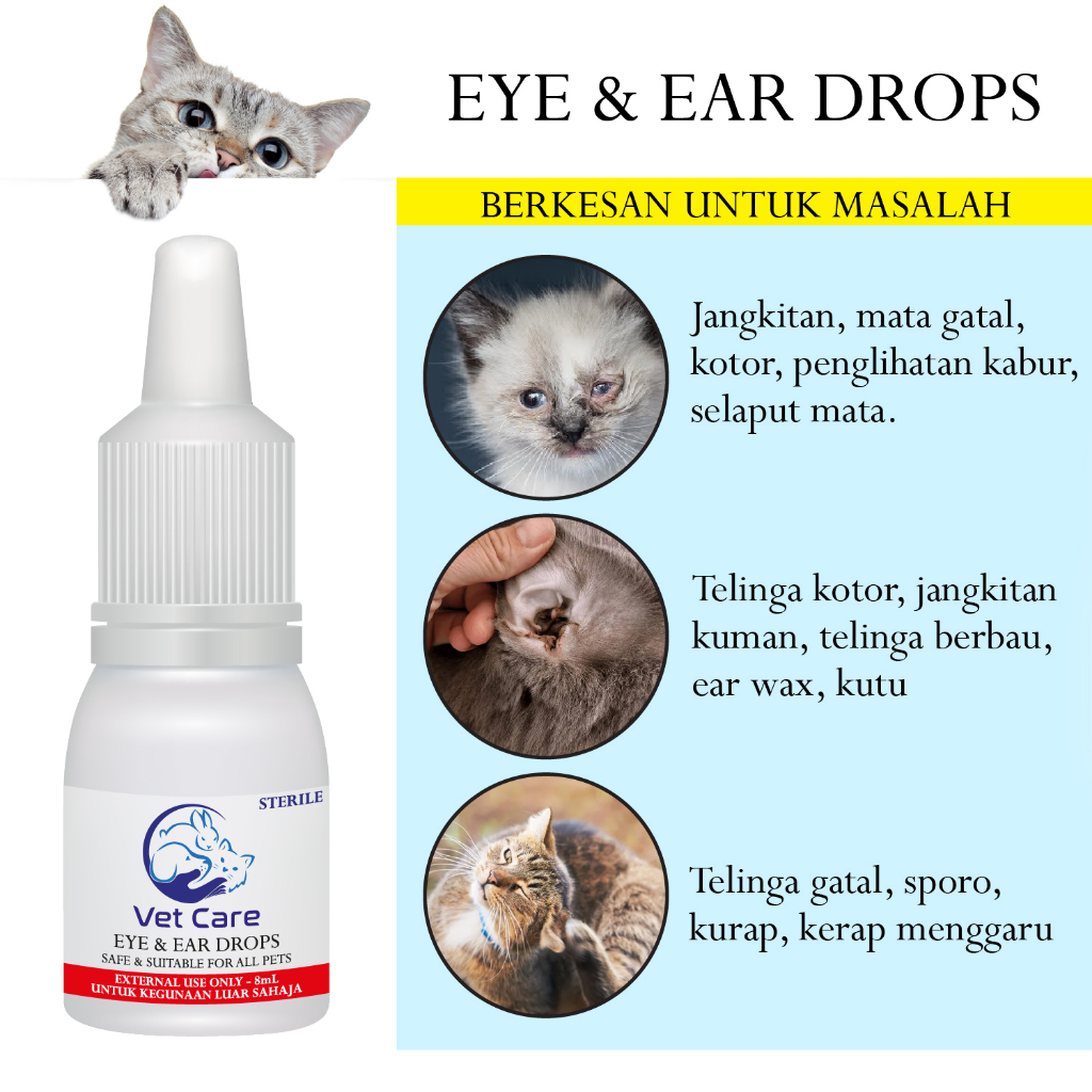 Ubat Mata Telinga Kucing Ubat Sakit Mata Kucing Ear Cleanser Eye Drop ...