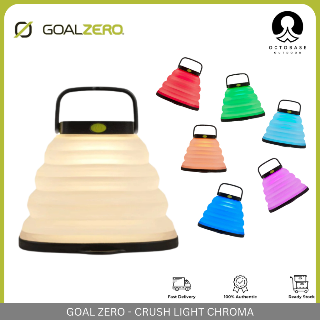 GOAL ZERO - CRUSH LIGHT CHROMA SOLAR LANTERN RECHARGEABLE FOR OUTDOOR ...