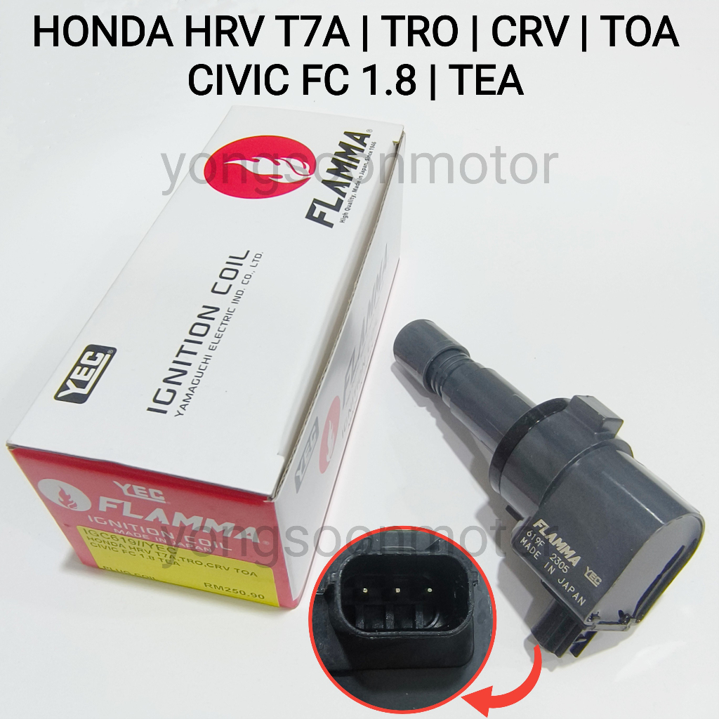 YEC PLUG COIL IGC619F HRV T7A TRO CRV TOA CIVIC FC 1.8 TEA | Shopee ...