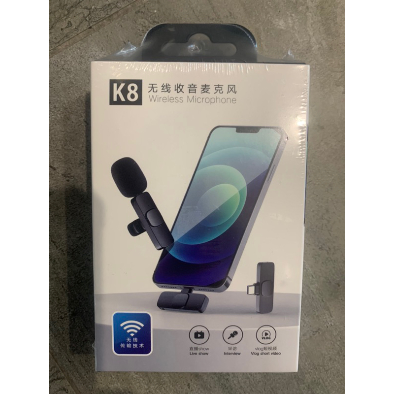 K8 K11 K35 Wireless Microphone mic 2.4GHz for iPhone & Type-C with Clip ...