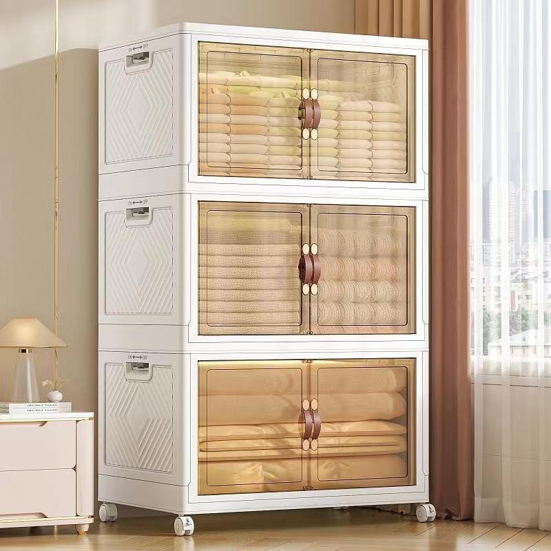 Installation-Free Simple Folding Storage Cabinet Multi-Layer Storage ...