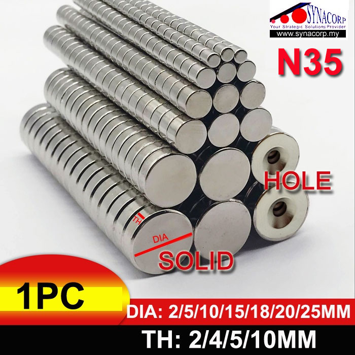 N35 NdFeB Super Strong Round Disc Neodymium Magnet TH=2/5/10MM DIA=5/10 ...