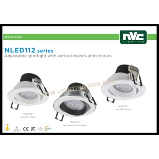 NVC NLED112* LED Adjustable Ceiling Spotlight 4w 3Inch/7w 4Inch/9w ...