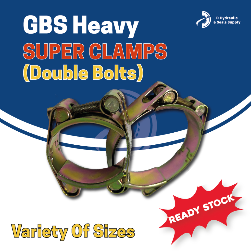 [20mm] Heavy Duty Super Pipe Clamps Super Hose Clamps Double Bolts ...