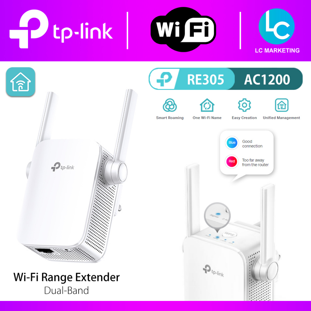 TP-Link RE305 AC1200 Dual Band 5GHz +2.4GHz Wireless WiFi Range ...