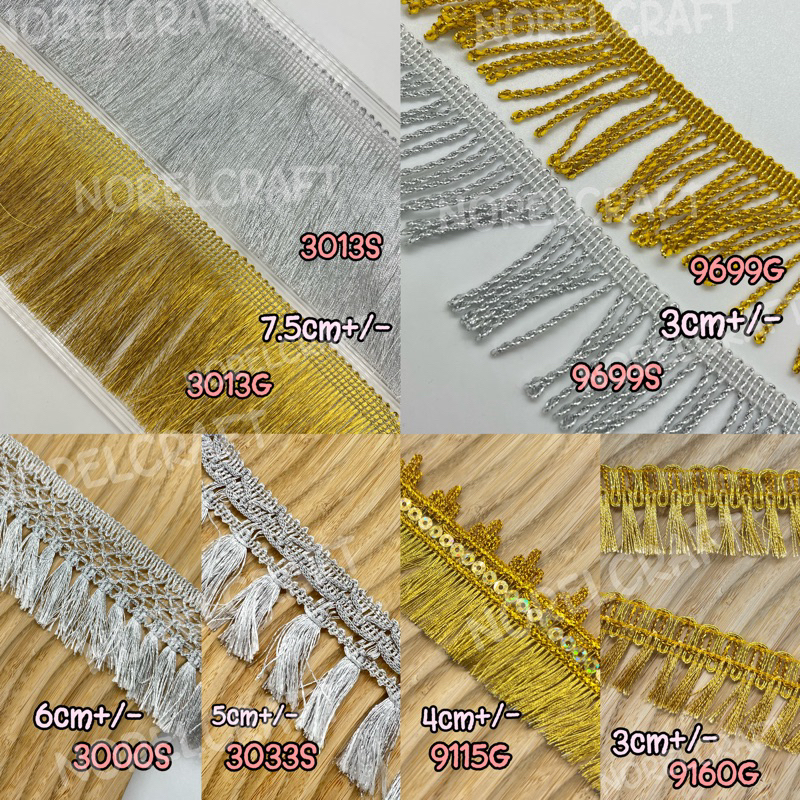 [1METER]GOLD TASSEL LACE/ RENDA EMAS JUMBAI/GOLD LACE/SILVER LACE ...