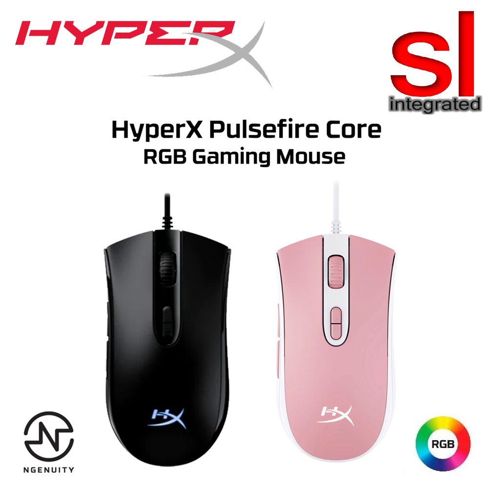 HyperX Pulsefire Core RGB Gaming Mouse (Black/Pink) | Shopee Malaysia