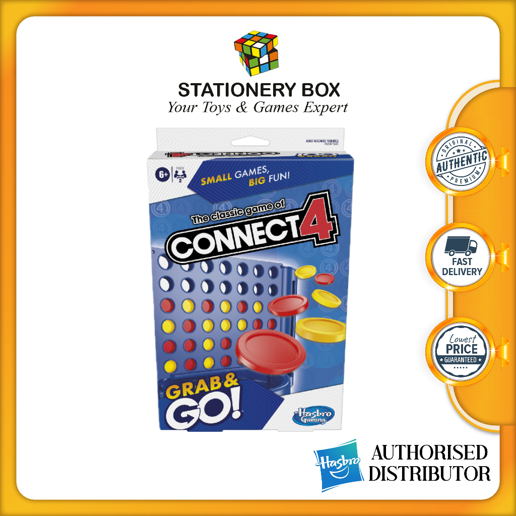 ORIGINAL - Hasbro Connect 4 Grab & Go Game Portable Travel Size, Board ...
