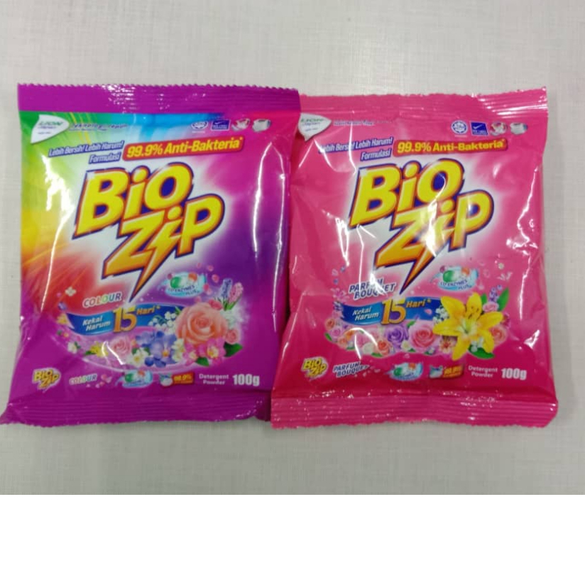 Bio Zip Detergent Powder/Sabun Pencuci Baju Bio Zip- 100g | Shopee Malaysia