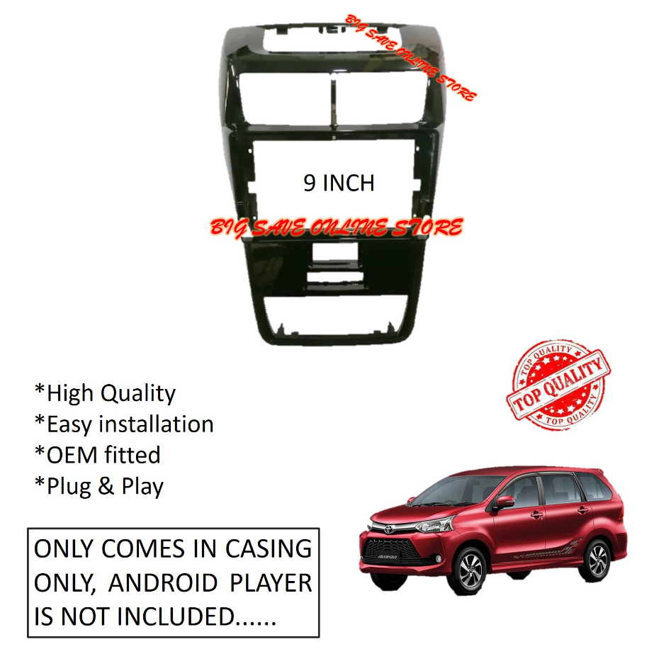 ANDROID PLAYER CASING 9 INCH FOR TOYOTA AVANZA 2019 - 2021 | Shopee ...