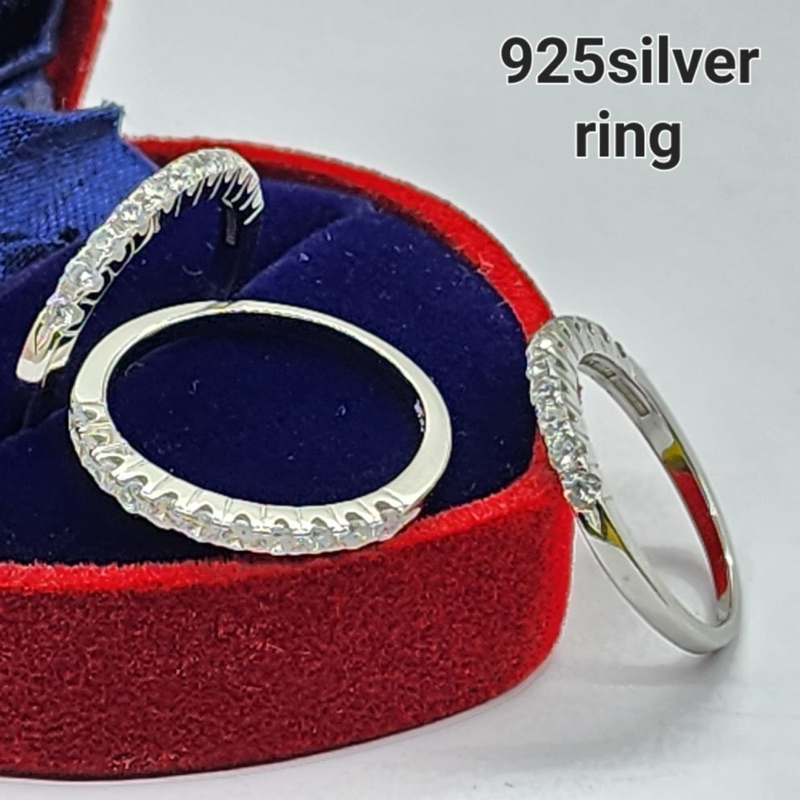 (CR7385)Original 925silver ring with white gold plated(cincin Perak 925untuk perempuan) | Shopee ...
