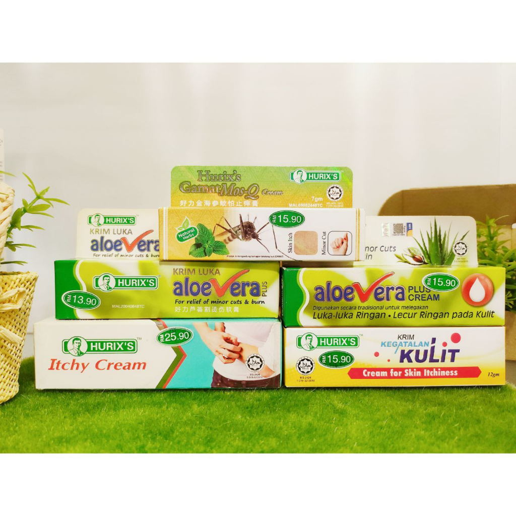 1)HURIX'S ALOE VERA CREAM PLUS/ 2)Krim Kegatalan Kulit/3)HURIX'S GAMAT ...
