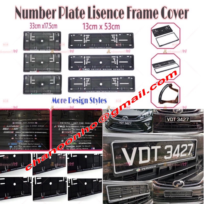 UNIVERSAL CAR LICENSE PLATE FRAME NUMBER PLATE HOLDER WIRA WAJA VIOS ...