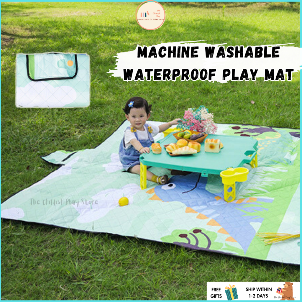 Machine Washable Waterproof Play Mat Family Kids Floor Safe Picnic Mat ...