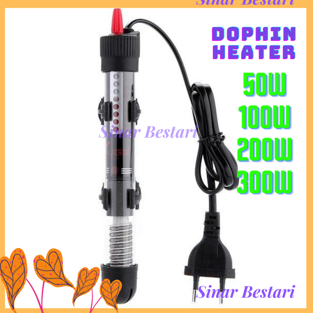 DOPHIN Aquarium Thermostat Heater AH-1008 300W 200W 100W 50W Pemanas Hujan Akuarium Sobo sunsun ...