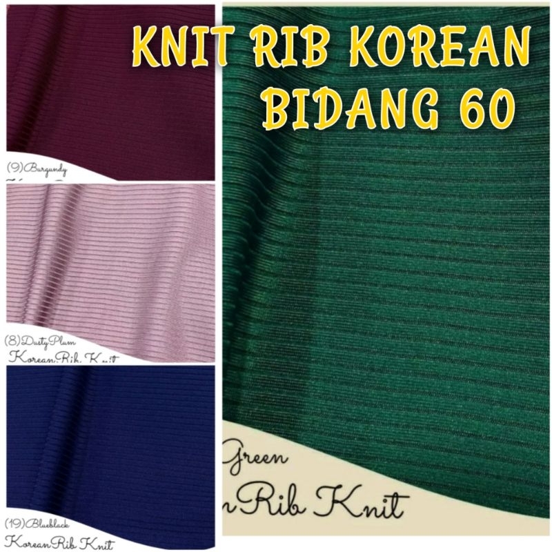 (⚡OPEN METER⚡)🌹KNIT RIB KOREAN Bidang 60 fabric Kain Pasang Plain🌹 ...