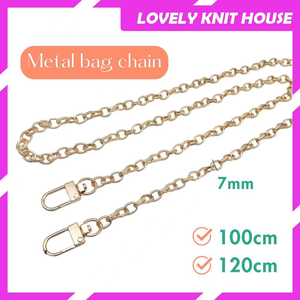 100cm 120cm Metal Bag Chain Metal Bag Strap Gold Color DIY Tali Beg ...