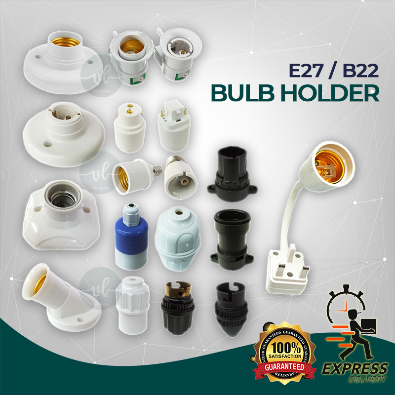E27 B22 Lamp Base Bulb Holder PLC Wedge Holder Batten Holder Rumah Lampu Pemegang Tapak Mentol ...