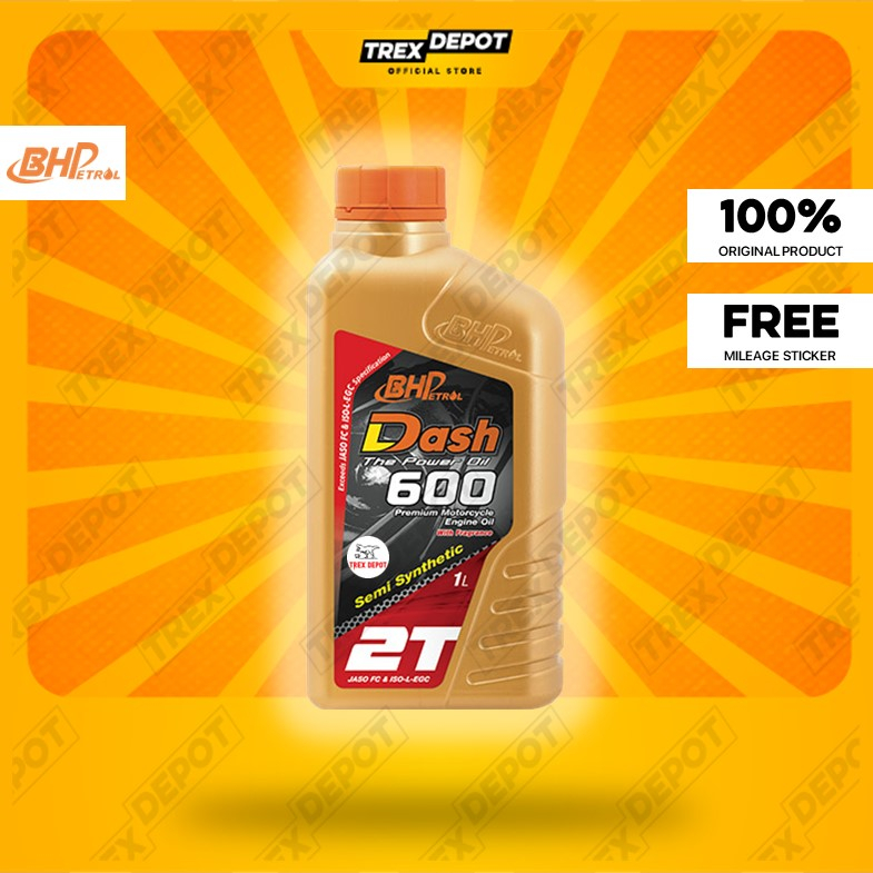 BHP Dash 600 2T Semi Synthetic Motorcycle Engine Oil (1L) | Shopee Malaysia