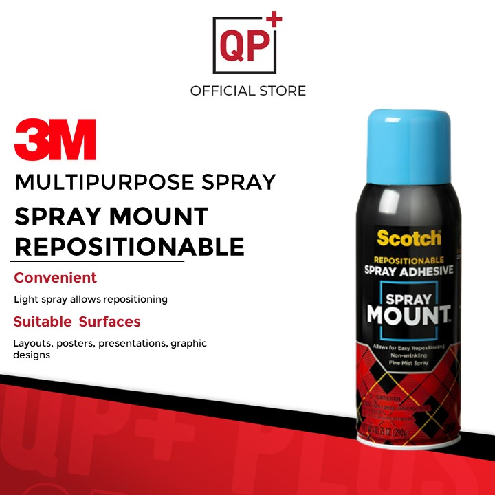 3M SCOTCH SPRAY MOUNT REPOSITIONABLE ADHESIVE/ SUPER 77 MULTIPURPOSE ...