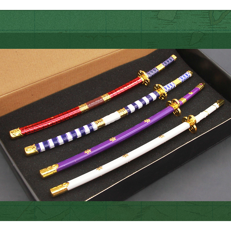 (free stand) one piece zoro shushui luffy brook knife sword figure toys ...