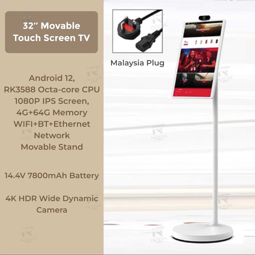Movable Touch Screen TV with Stand Wireless Cast Rotatable Wifi Home ...