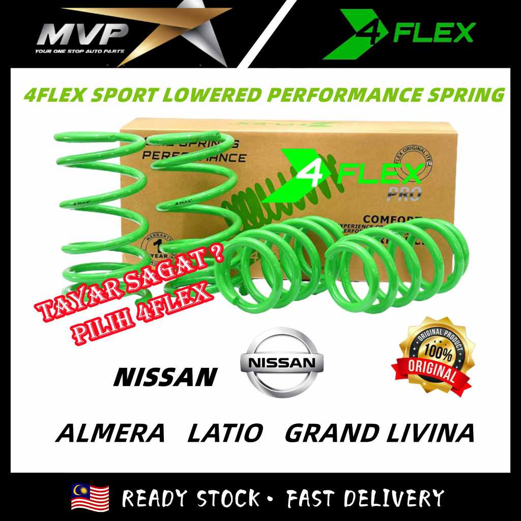 4Flex Sport Performance Spring Lowered Original Nissan Almera N16 Latio ...