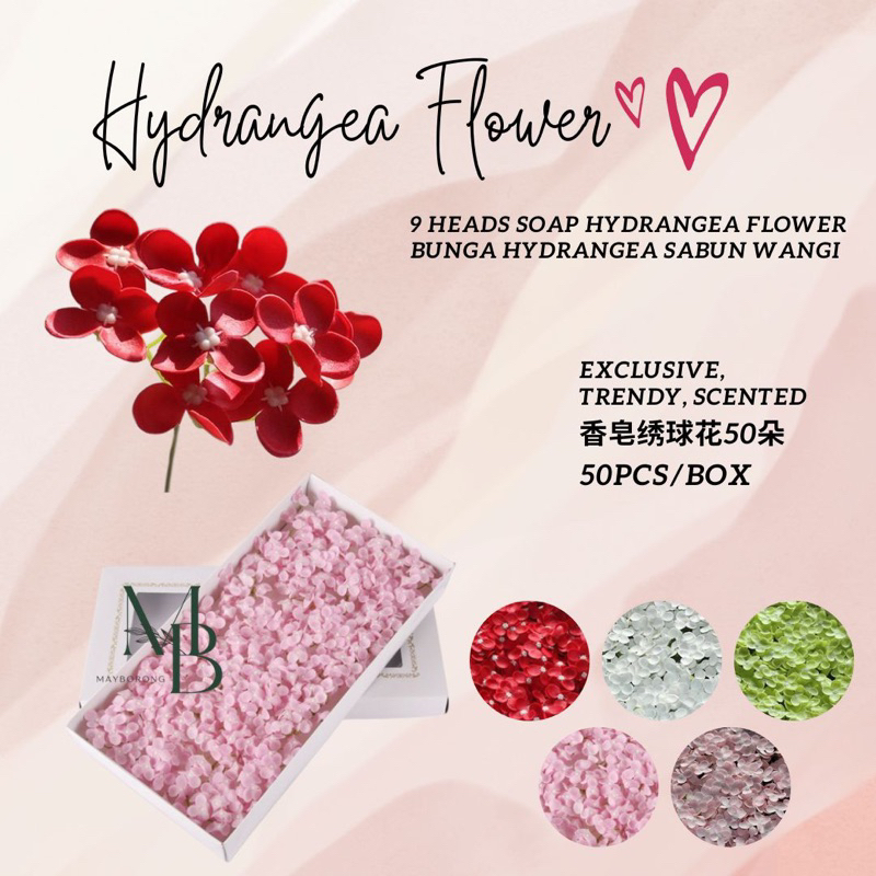 (50pcs) 9 Heads Soap Hydrangea Flower Bunga Sabun Wangi | Shopee Malaysia