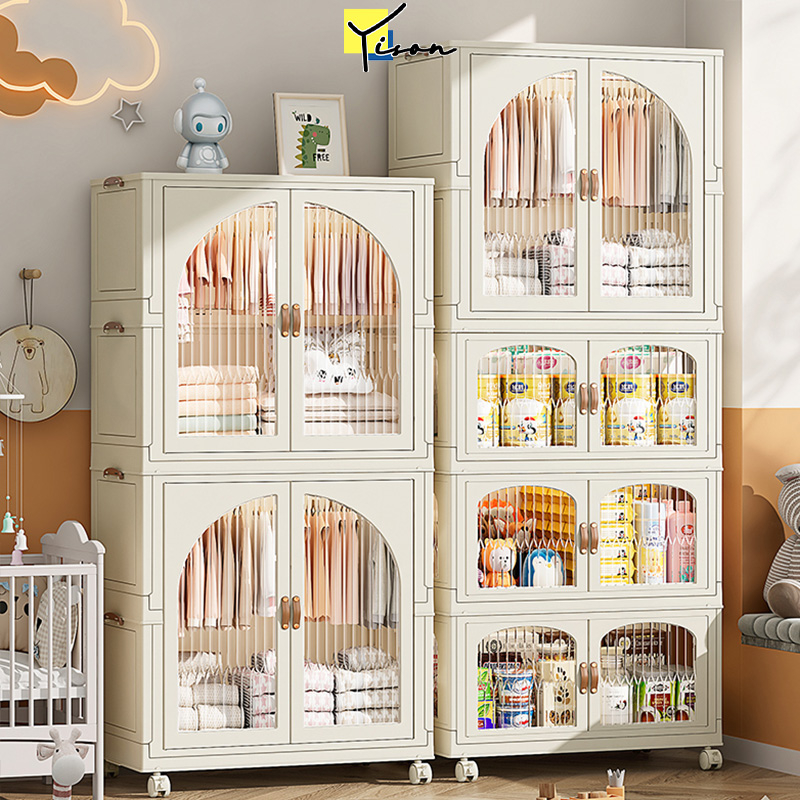 Baby Wardrobe Baby Storage Children's Multi-tier Wardrobe Open Door ...