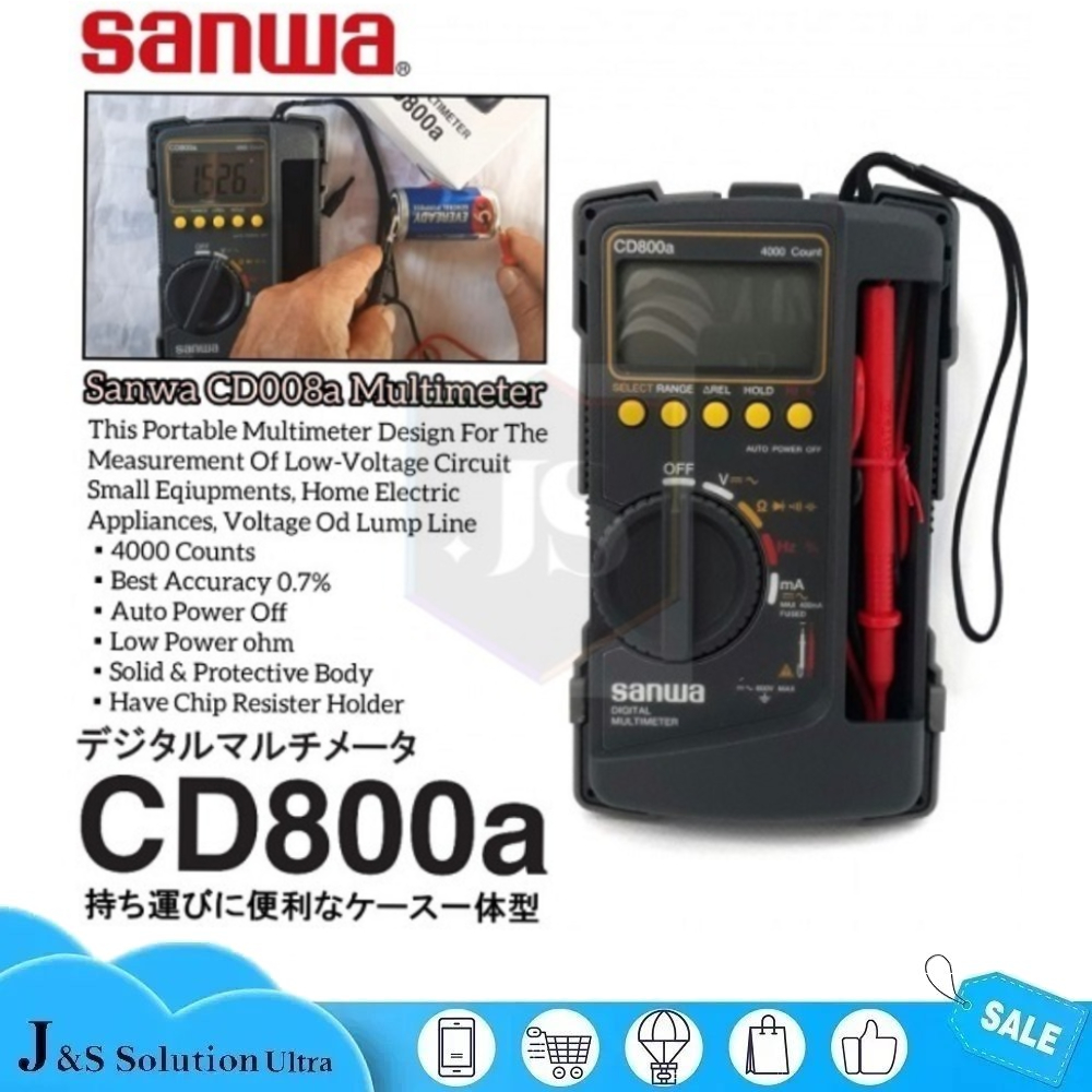 SANWA Digital Multimeter CD800a(Japan) For Electrical Measurement Test ...