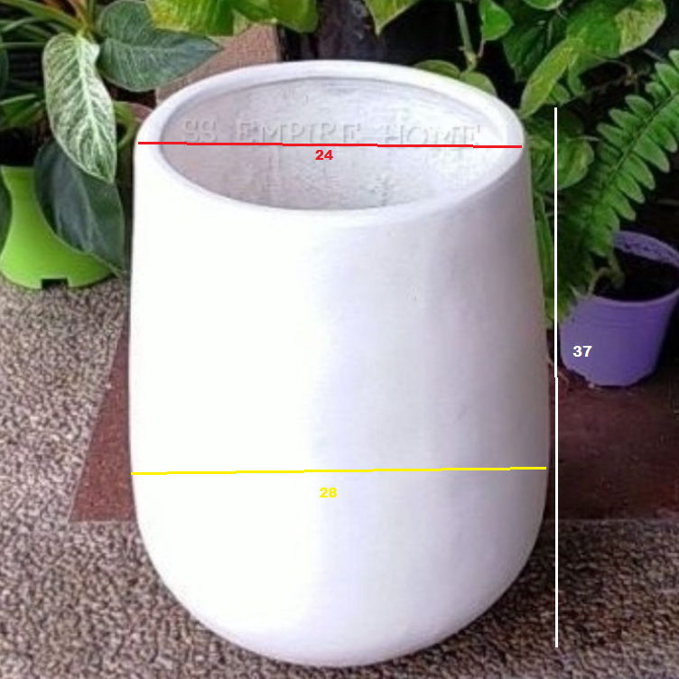 REX FP08 XS Matte Circular Fiberglass Flower Pot Pasu Bunga Garden ...