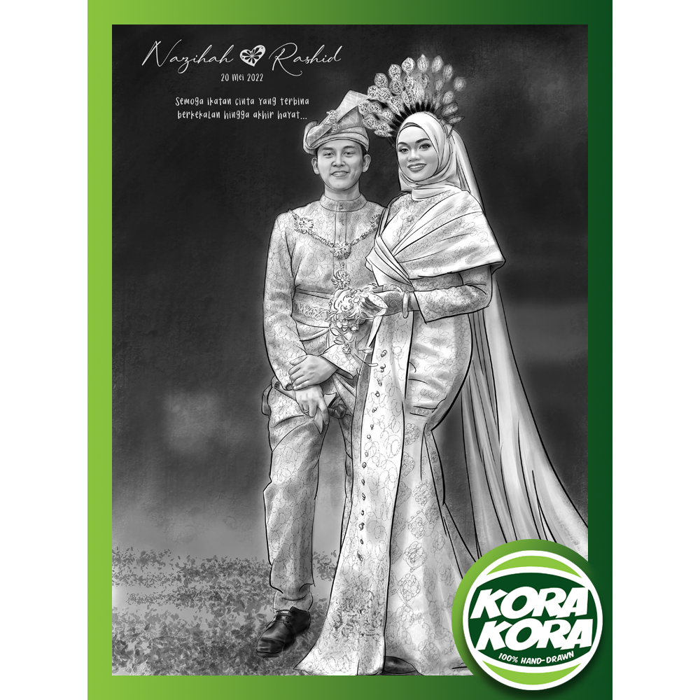 🔥Lukisan POTRET | Saiz A4 | HITAM PUTIH🔥|💯% Lukisan Tangan Bukan App ...