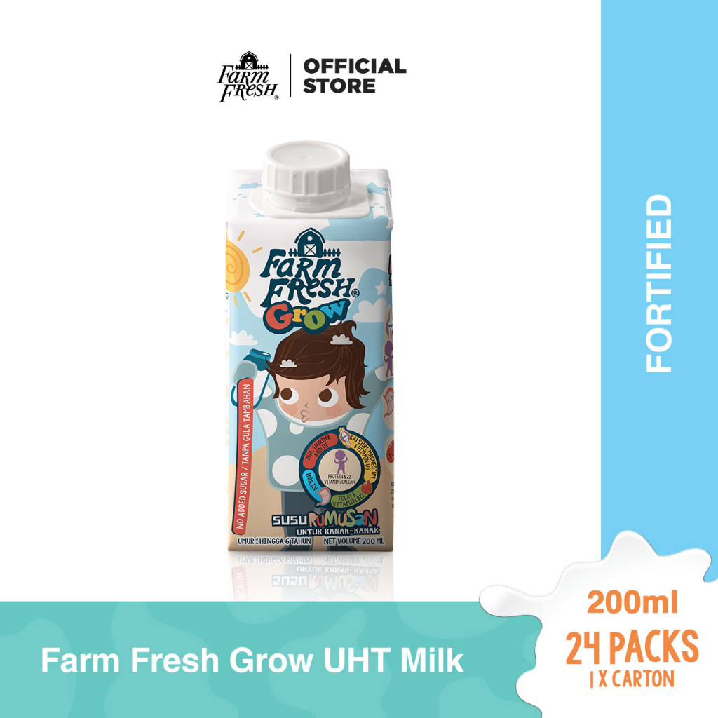 Farm Fresh Grow Formulated Milk 1-6 Years Old 200ml x 24 Packs | Farm ...