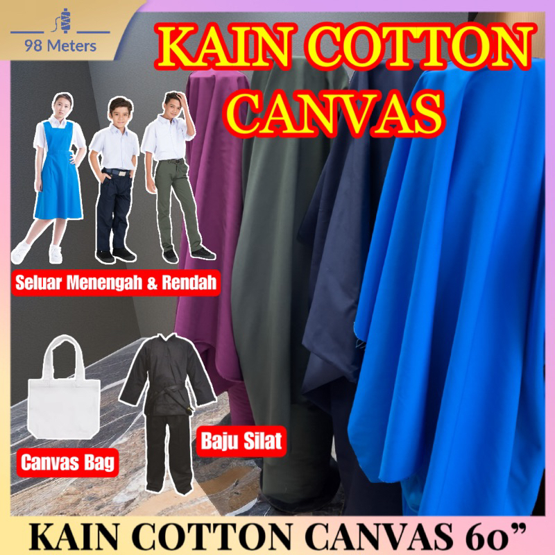 60" Kain Drill Tebal / Kain Seluar Sekolah / Kain Baju Silat / Kain ...