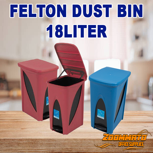 FELTON STEP BIN FDB464 18L Office School Indoor Dustbin Waste Garbage ...