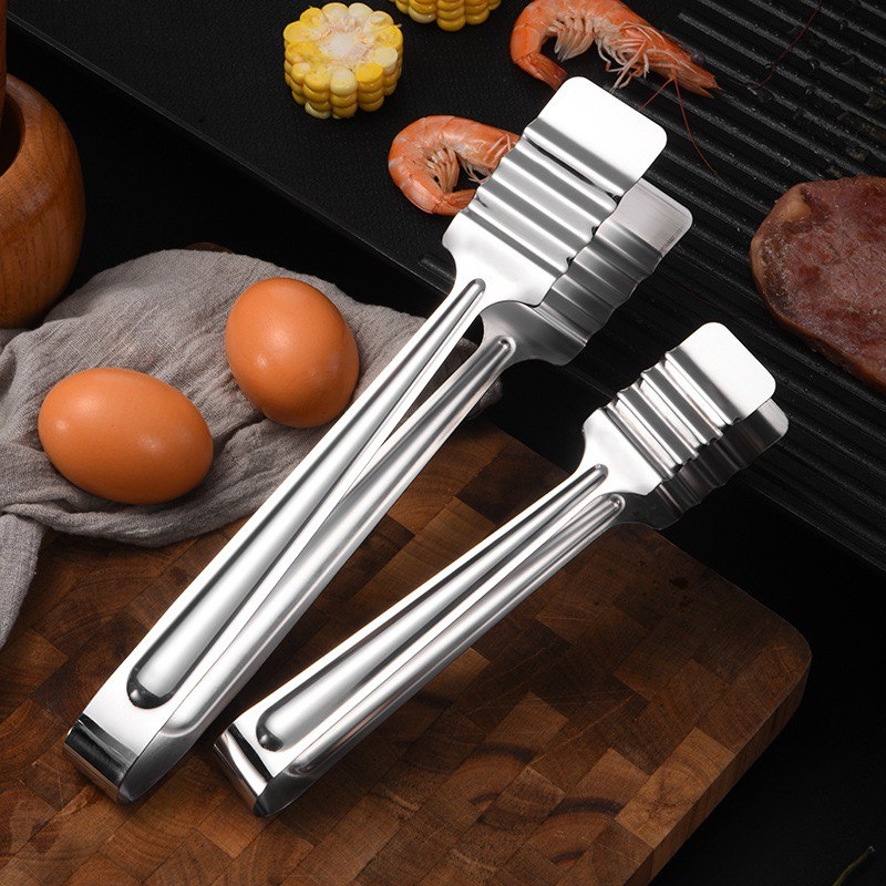 Multi Purpose Kitchen Serving Tong Stainless Steel Flat Lined Food ...