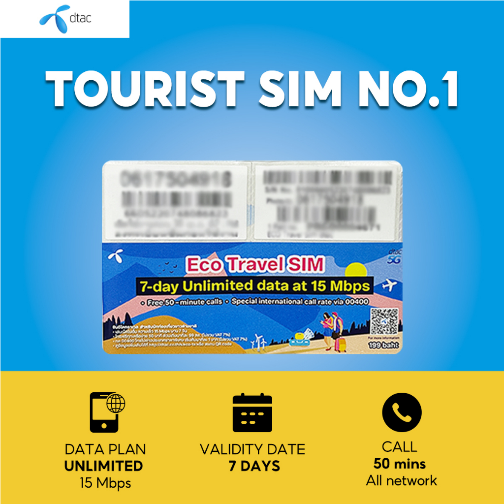 Thailand SIM Card Unlimited 15~100MBPS 4G/5G High Speed Unlimited Data ...