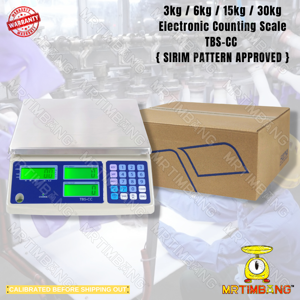 { SIRIM PATTERN APPROVED } 👍3kg / 6kg / 15kg / 30kg👍 Electronic Counting Scale TBS-CC | Shopee ...