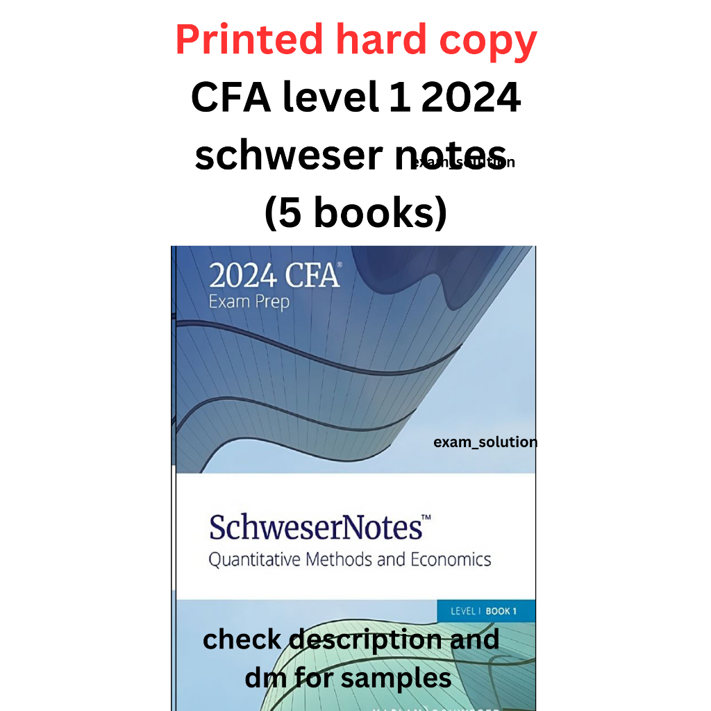 CFA level 1 Schweser notes 2024 physical book | Shopee Malaysia