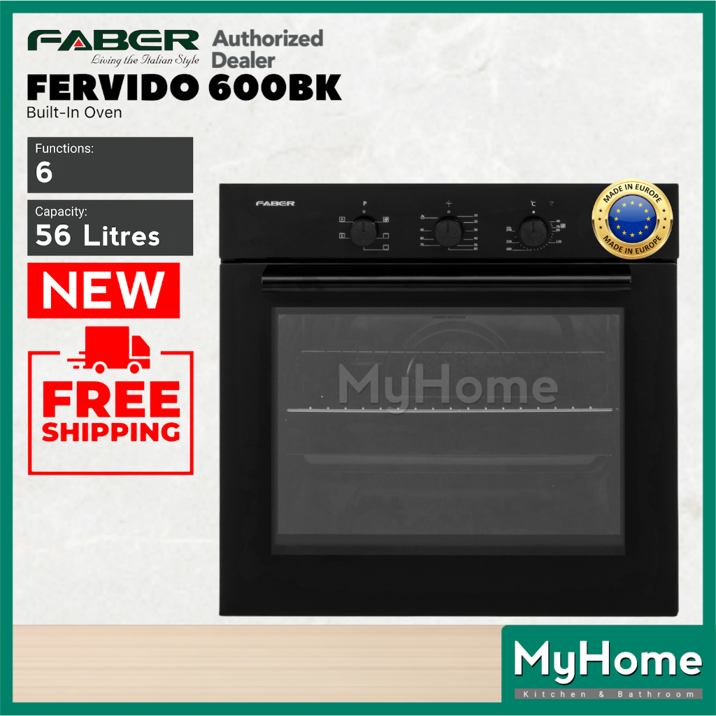 [FREE SHIPPING] FABER FBO FERVIDO 600BK 56L Built-In Oven 6 Functions ...