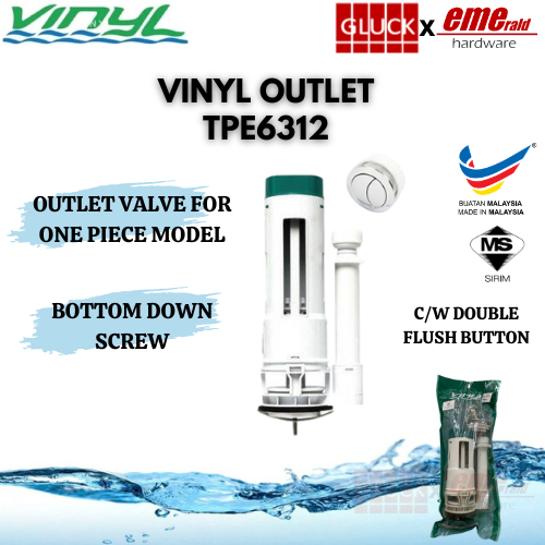 VINYL TPE 6312 OUTLET VALVE FLUSH FOR TOILET TANDAS (ONE PIECE MODEL ...