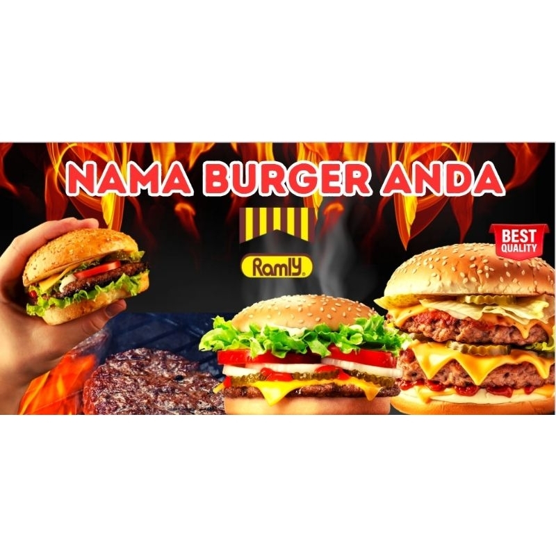 stiker water proof ramly burger menu burger saiz 2kaki x 4 kaki custom ...