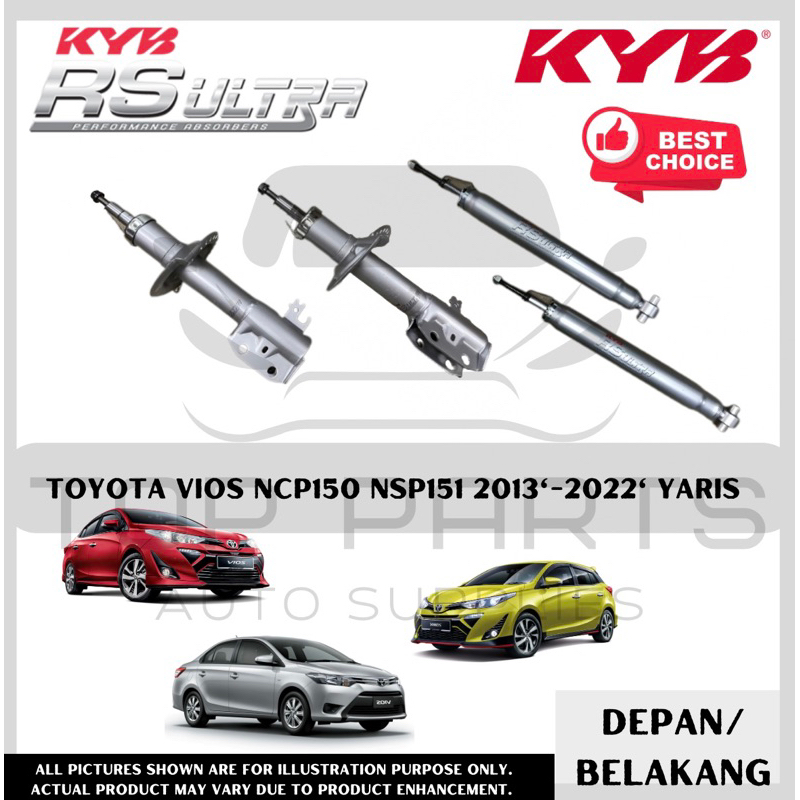 ORIGINAL KYB TOYOTA VIOS NCP150 NSP151 2013'-2022' YARIS FRONT/ REAR & SET KAYABA ABSORBER HEAVY ...