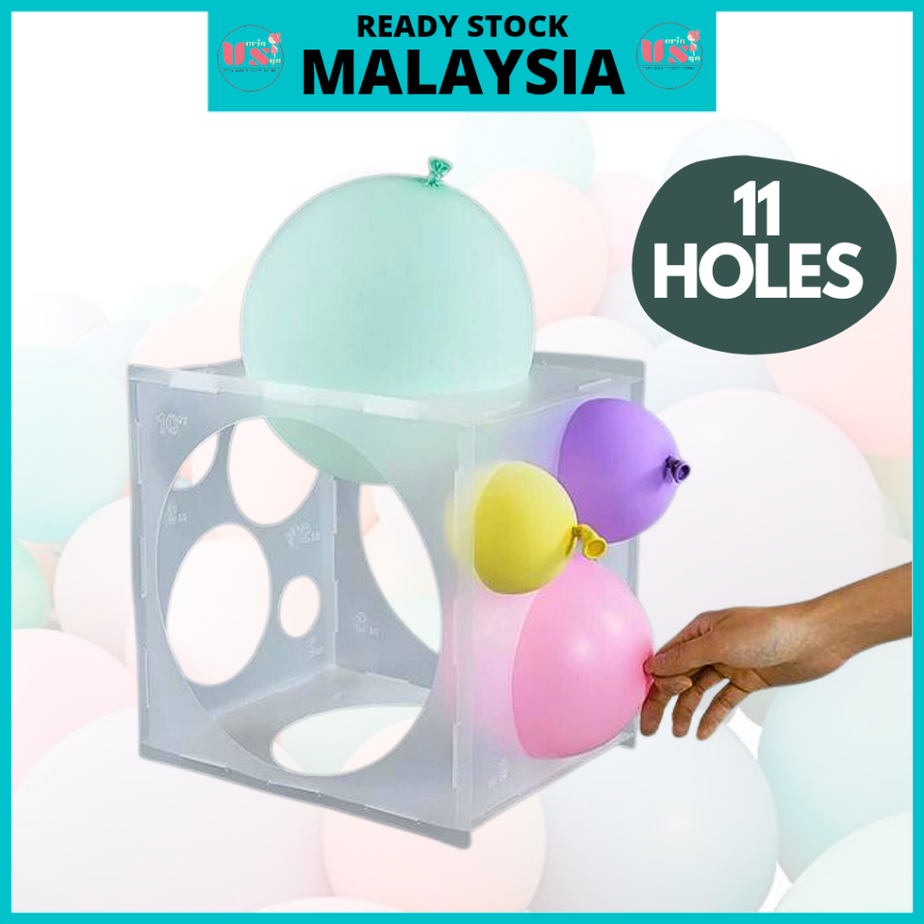 Balloon Measurement Box Tool Plastic Measurer Ball Measuring Box 9 Hole ...