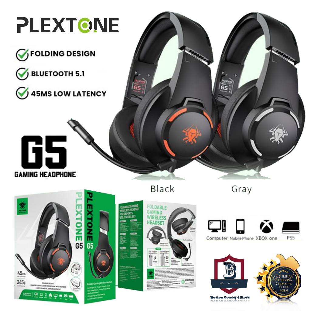 PLEXTONE G5 Foldable Gaming Wireless Headset with mic Noise Cancelling ...